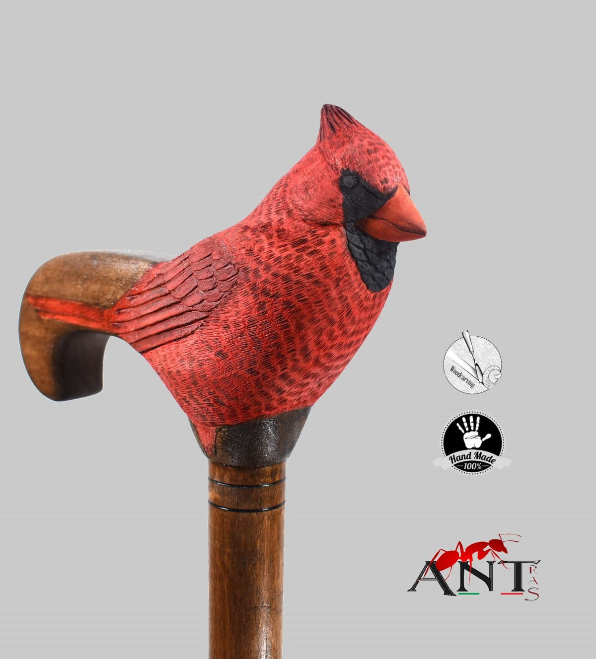 Fashionable walking canes, custom made cardinal bird | AntSarT