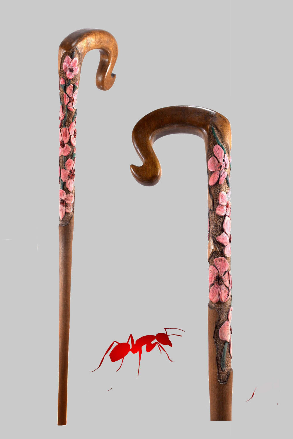 Wooden walking canes,custom cane cherry flower | AntSarT
